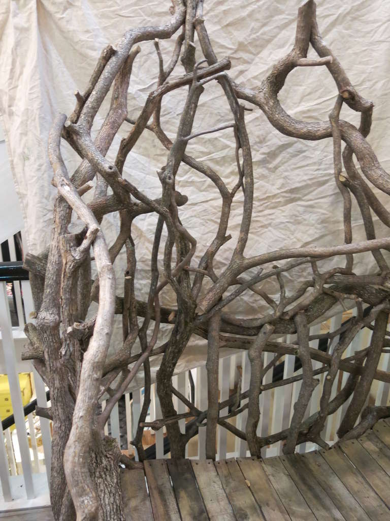 Vintage Rhododendron Twig Bench at 1stDibs