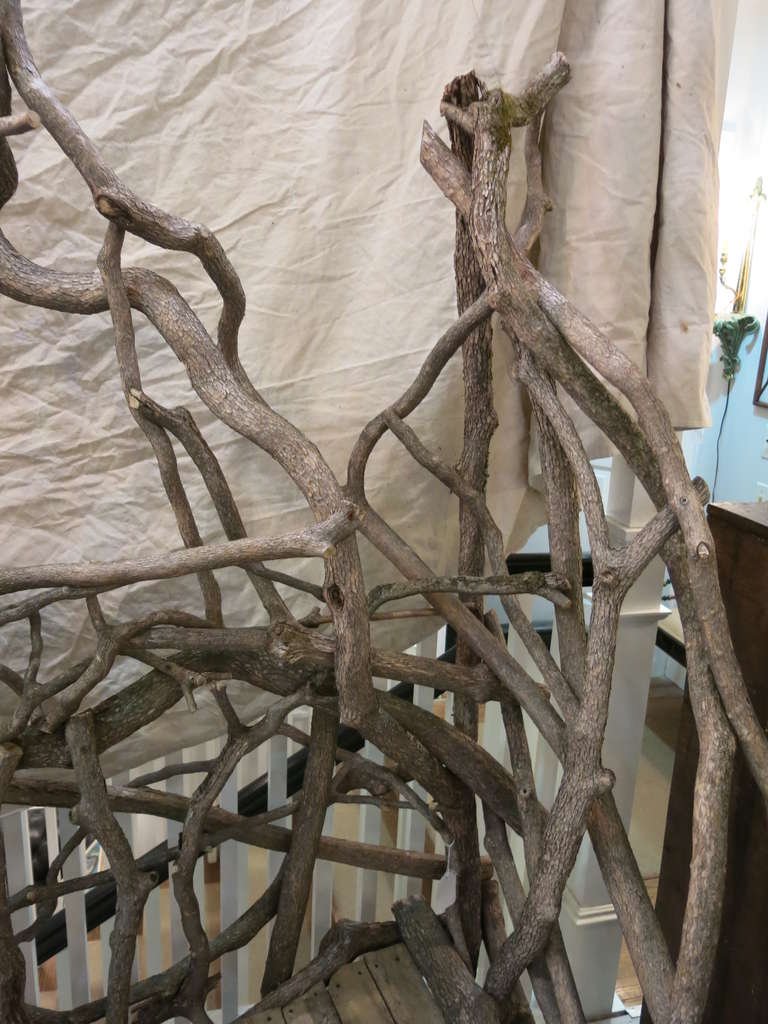 Vintage Rhododendron Twig Bench at 1stDibs