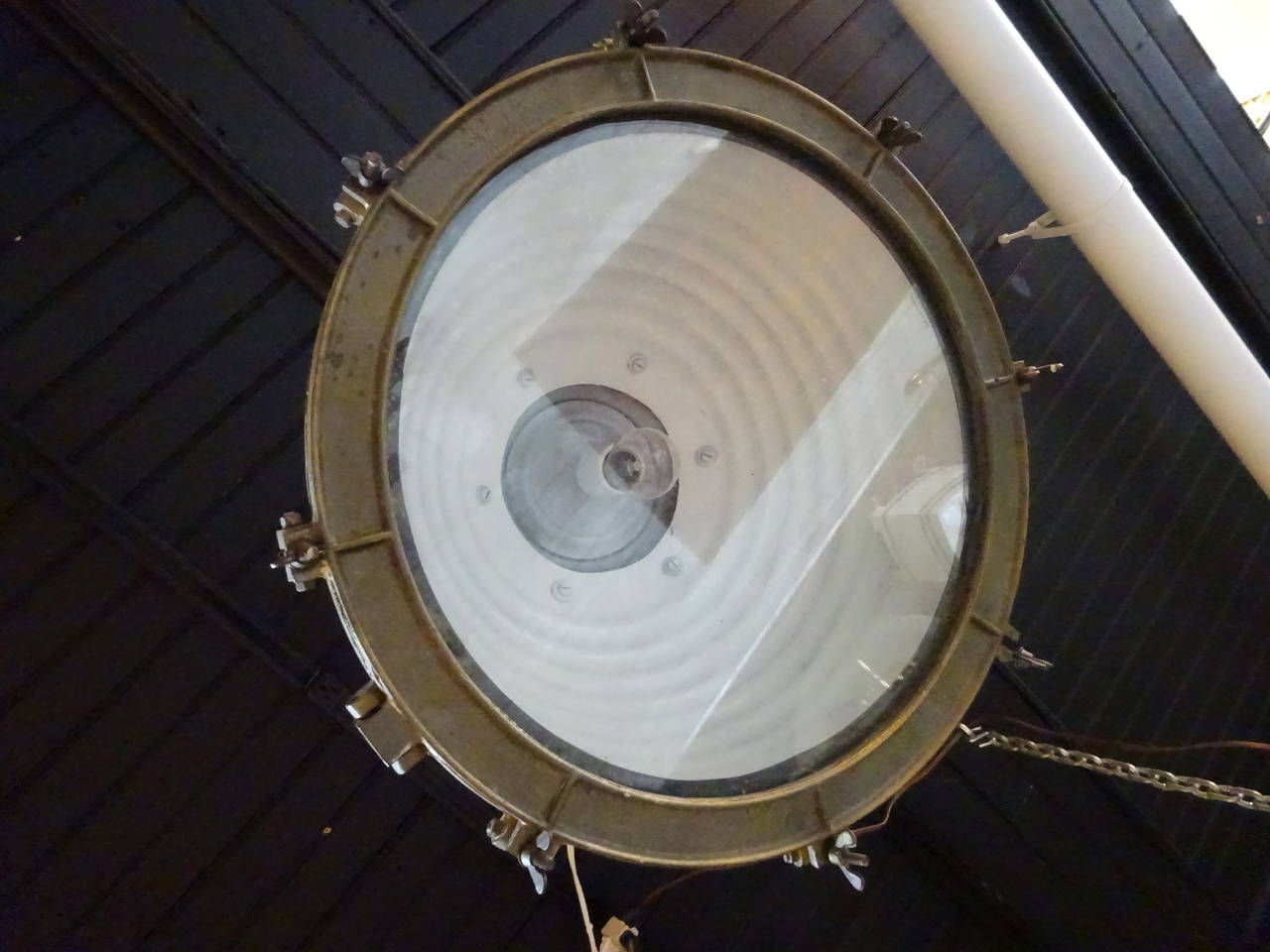 Copper and Brass Ship Deck Light For Sale at 1stDibs