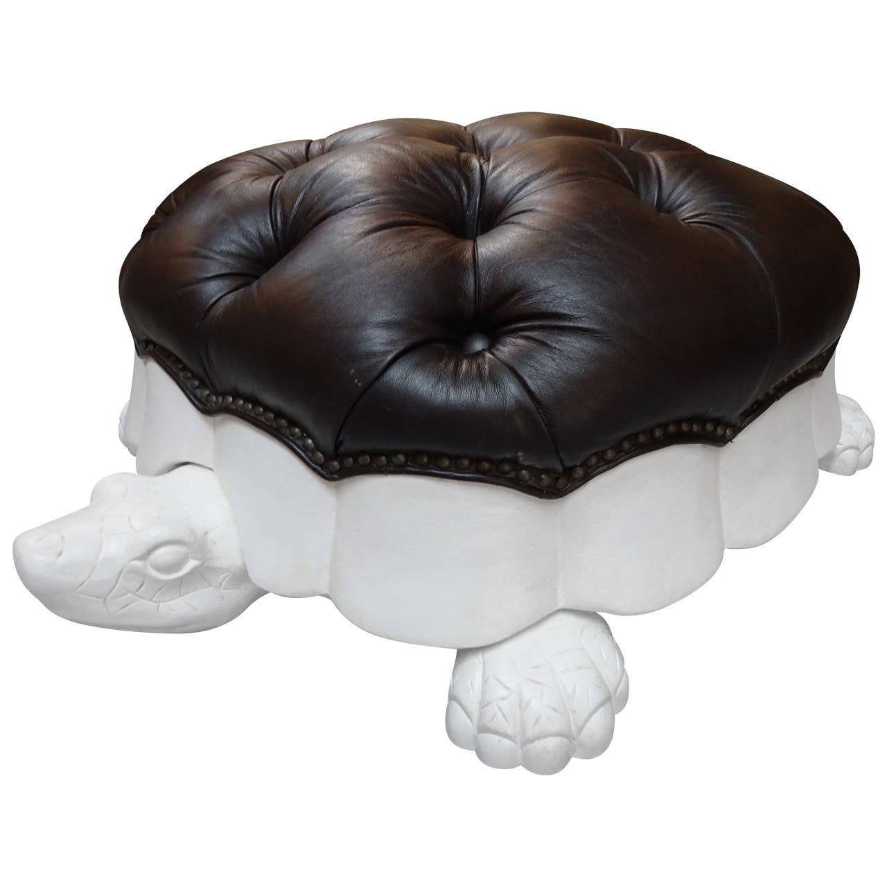 Leather Turtle Ottoman at 1stDibs | turtle ottoman for sale