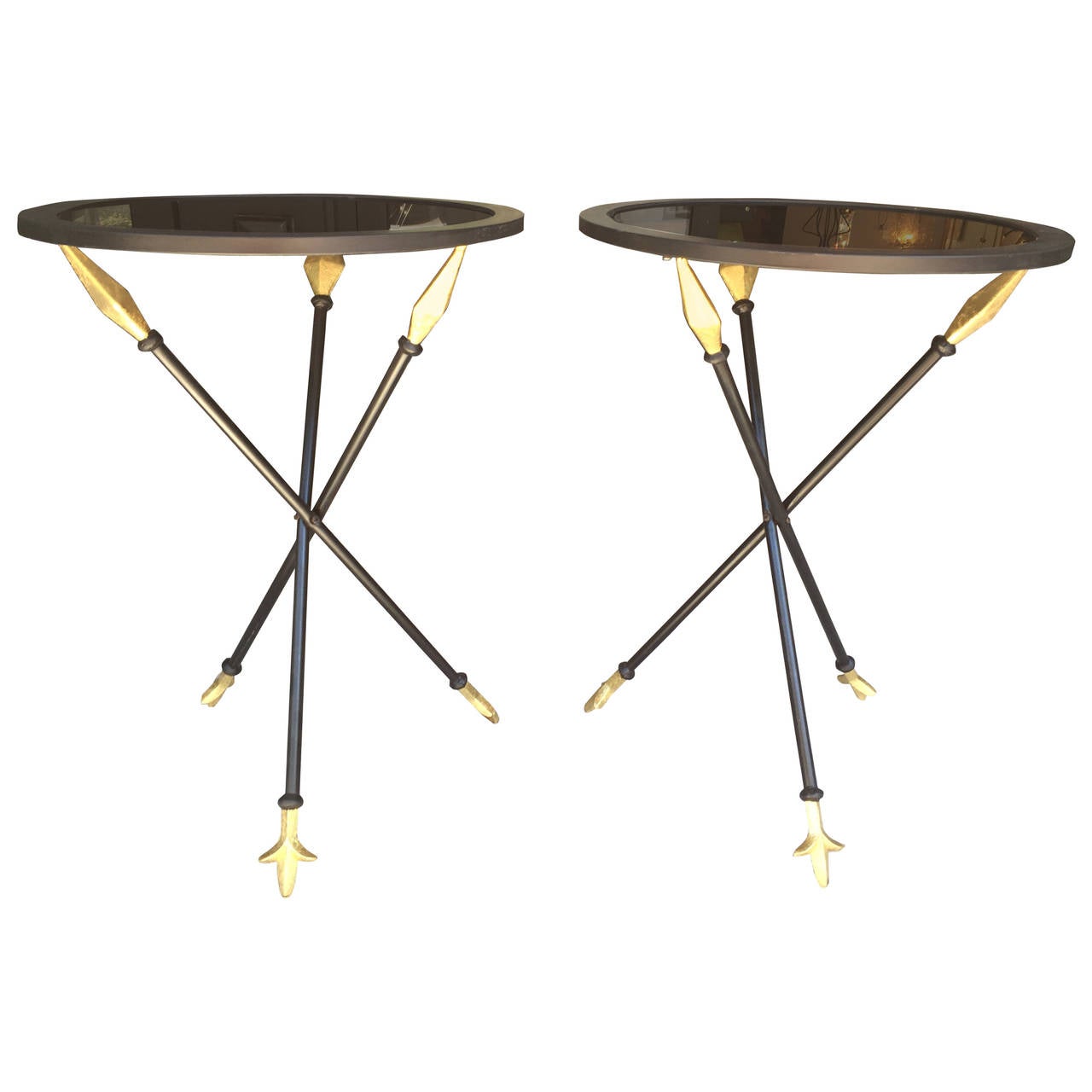 1950s French Gold Leaf Arrow Tables at 1stDibs