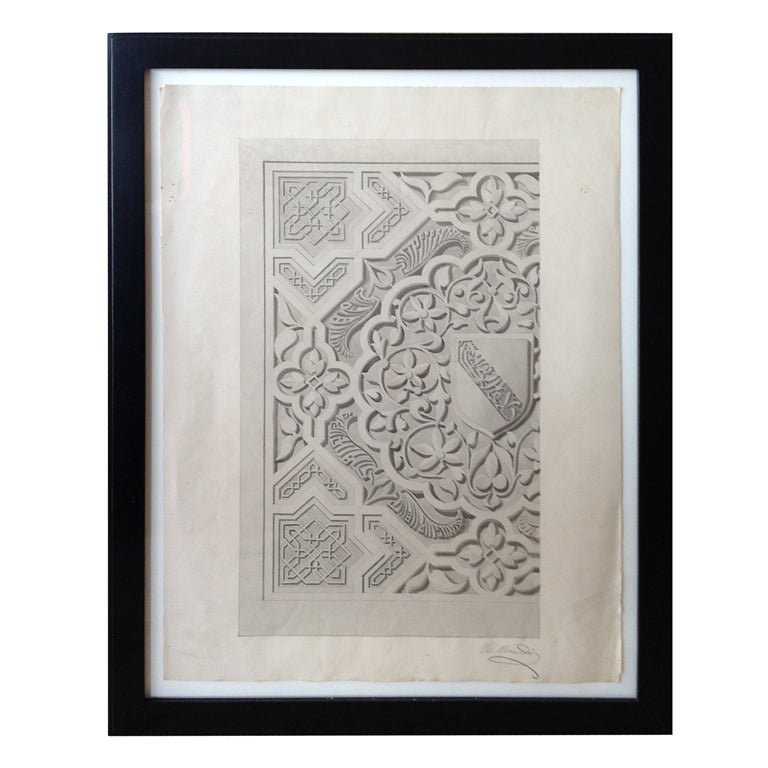 Morando Morandi Watercolor Painting of Arabic Palace Ceiling For Sale ...