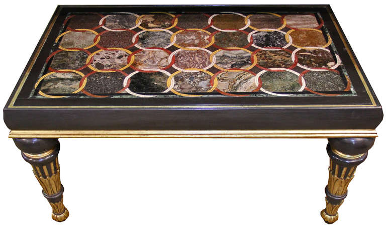 An Early 15th c. Roman Mosaic and Marble Panel now as a Coffee Table ...