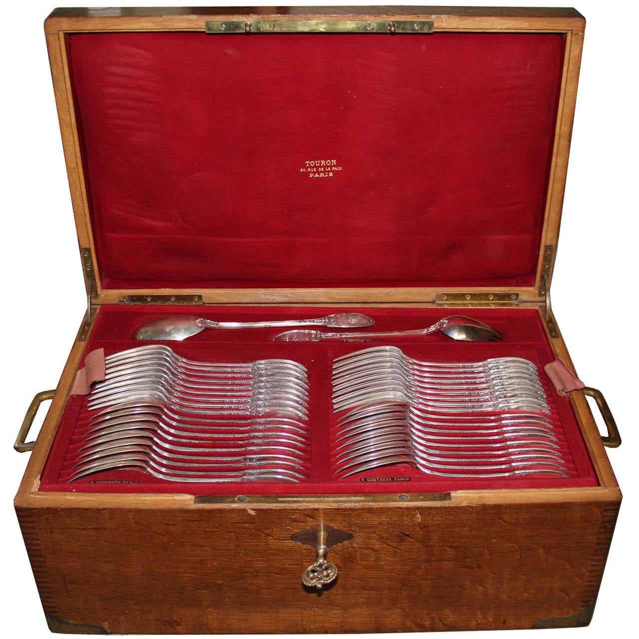 19th Century French Set of Monogramed Silverware For Sale at 1stDibs