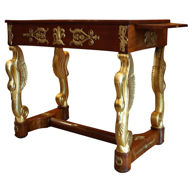 Important Empire Center, Library, End, Tea Table, Desk, 19th Century ...