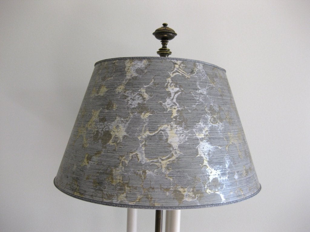 Stiffel Mid Century Brass Table Lamp Original Metallic Shade at 1stDibs