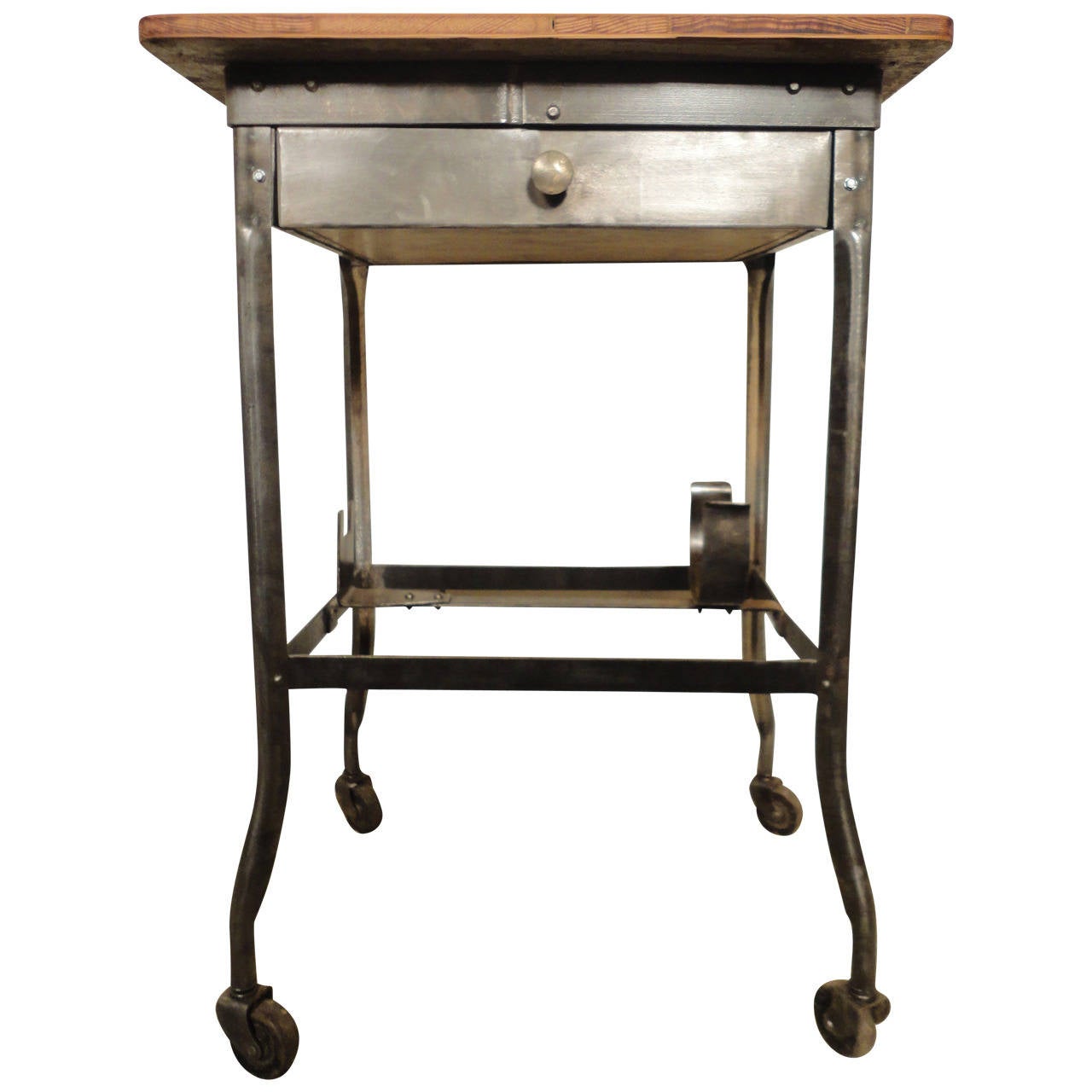 Refinished Industrial Medical Rolling Table For Sale at 1stDibs
