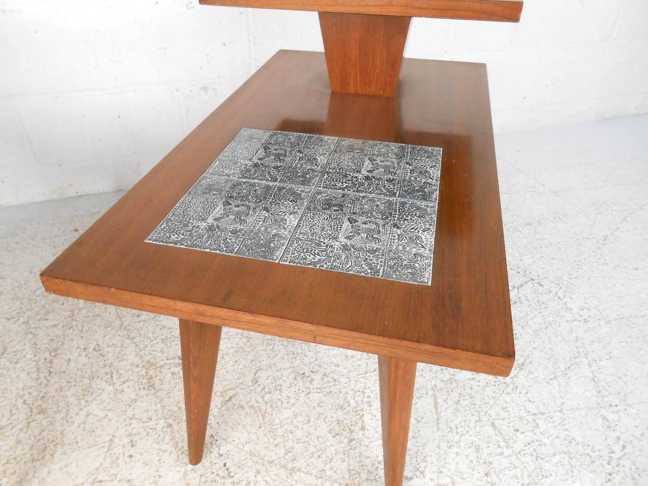Mid-Century Modern Tile Inlay Table In The Manner Of Johannes Andersen ...
