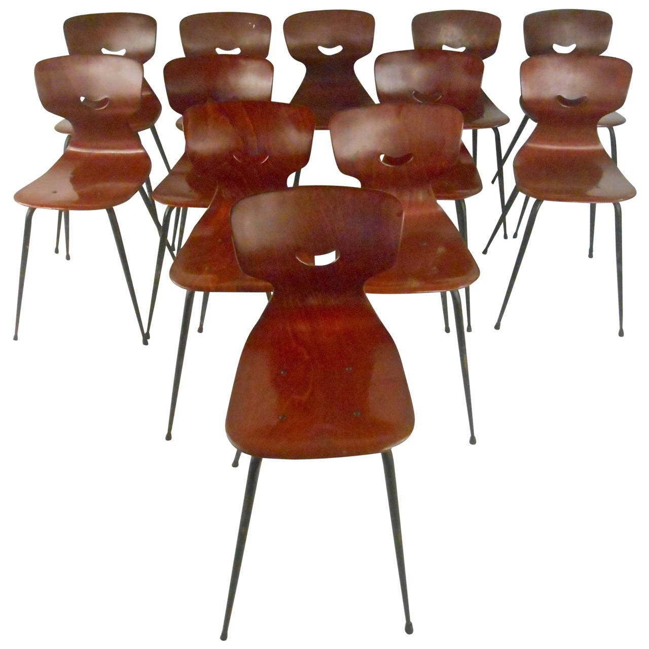Five Adam Stegner Sculpted Dining Chairs for Pagholz Flötotto For Sale ...