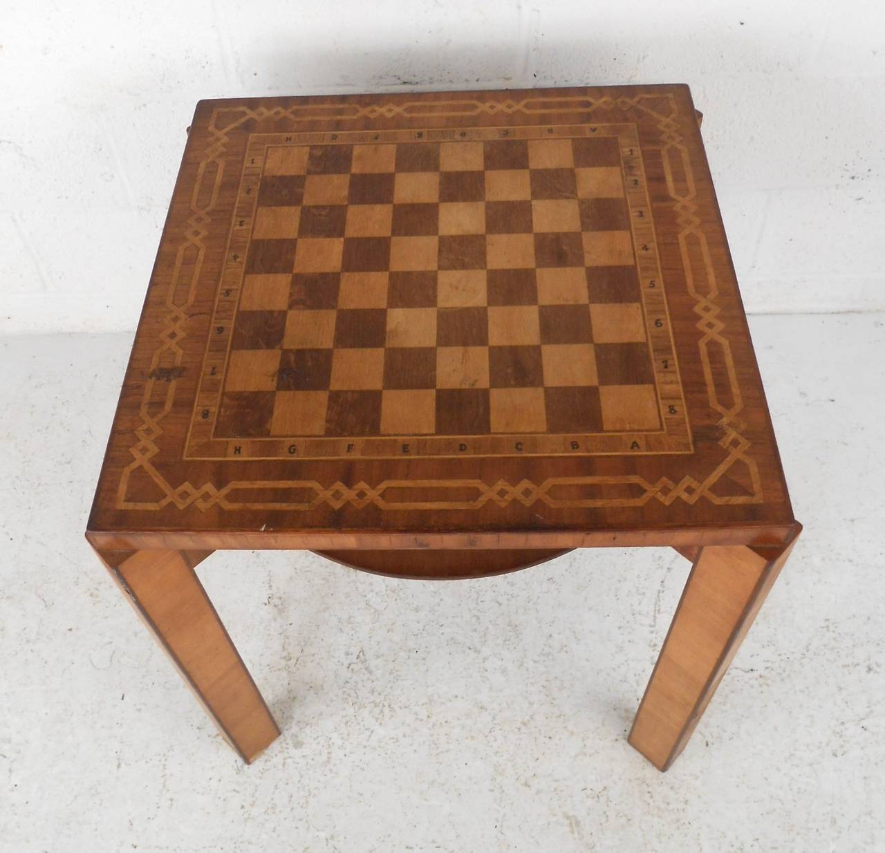 Unique Vintage Decorative Inlay Chess and Gaming Table at 1stDibs