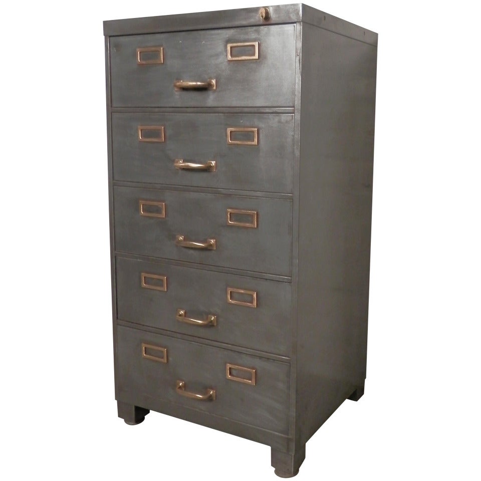 Striking Industrial File Cabinet at 1stDibs