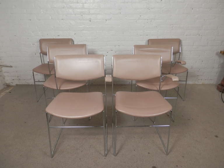 Six Elle Stacking Chairs By ICF at 1stDibs