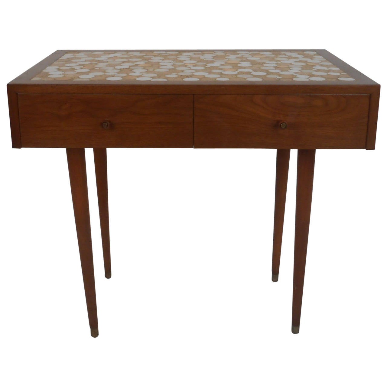 Vintage Tile Top Side Table at 1stDibs