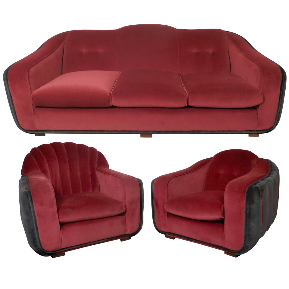 Spectacular Art Deco Sofa Set at 1stDibs
