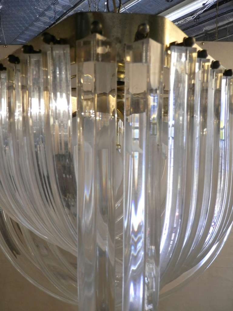 Banded Lucite Chandelier at 1stDibs