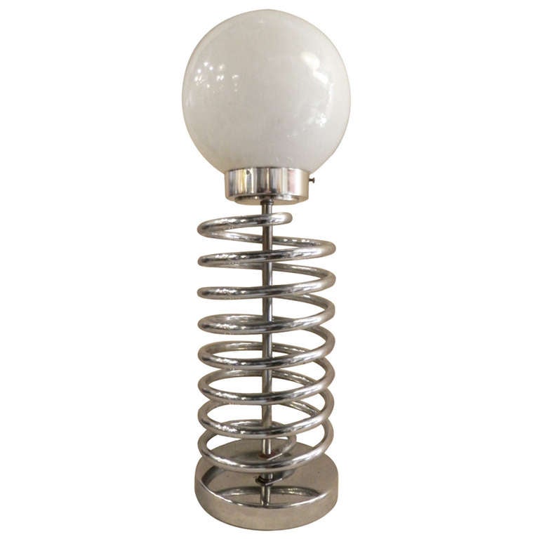 Vintage Chrome Spring Lamp For Sale at 1stdibs