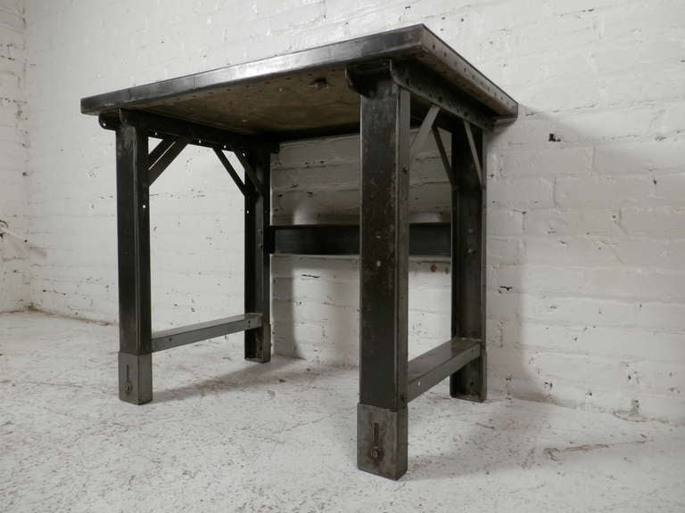 Industrial Metal Small Table at 1stDibs