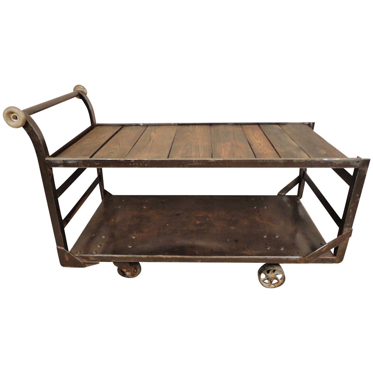 Industrial Factory Cart as Console Table, 35"H at 1stdibs