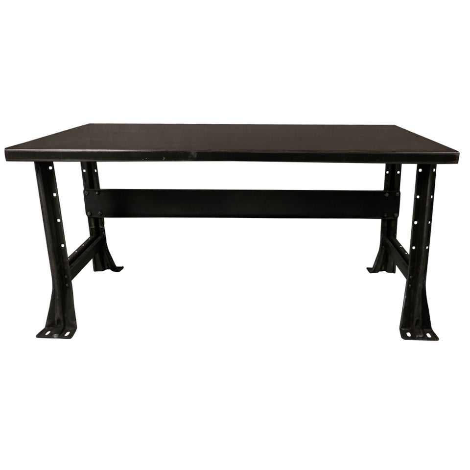 Large Heavy Duty Industrial Table at 1stDibs