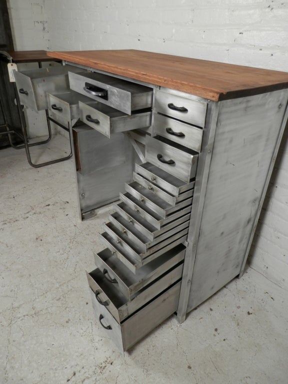 Gorgeous Industrial Metal Watchmaker's Desk at 1stDibs | antique ...