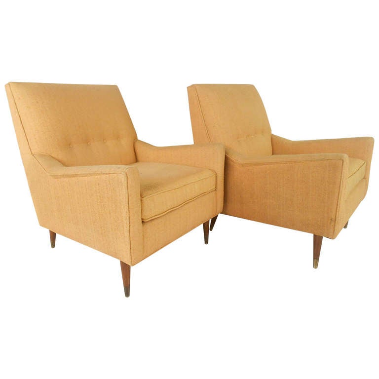 Pair of Mid-Century Modern Armchairs by Rowe at 1stDibs