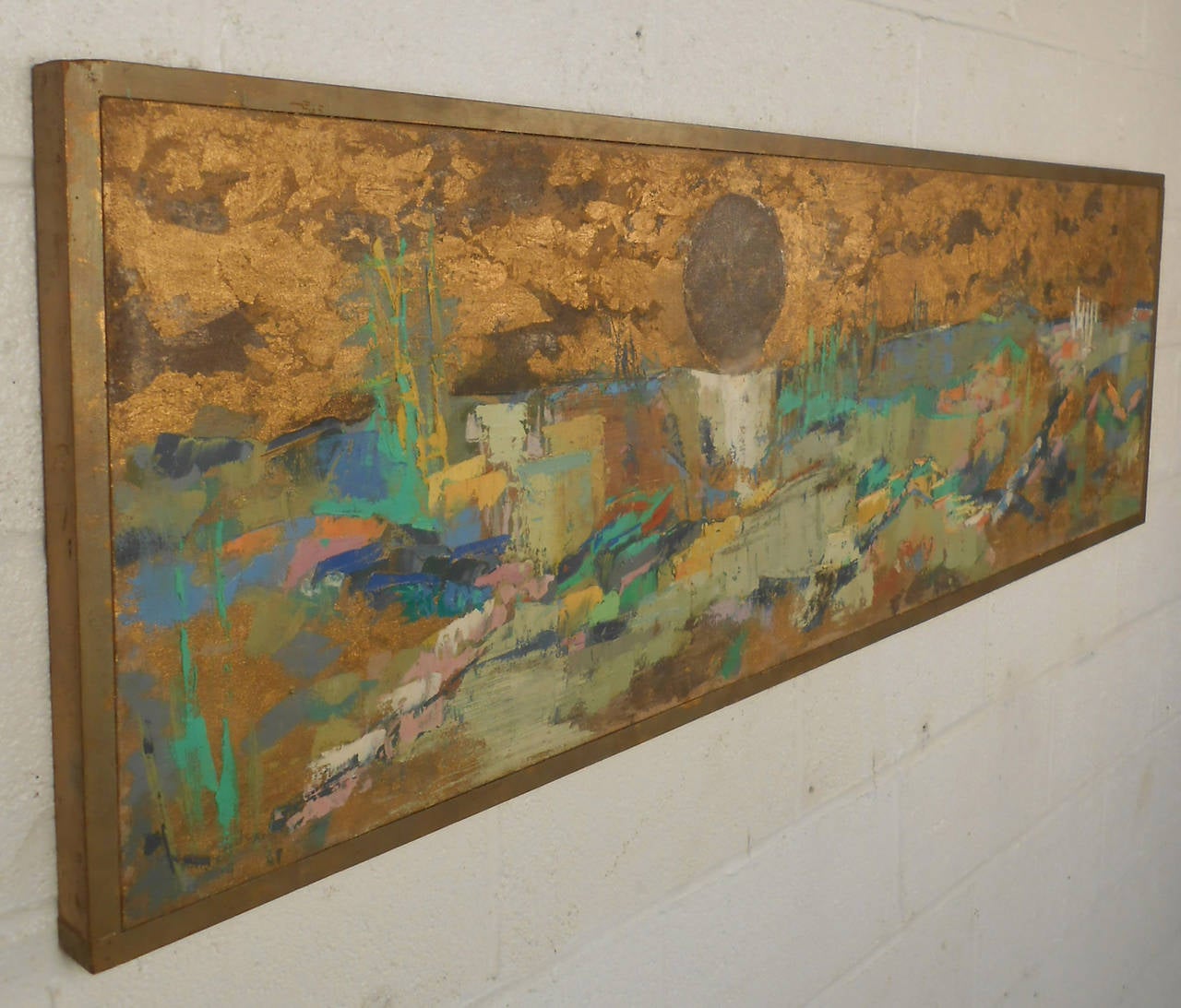 Long Abstract Oil on Canvas Painting Signed "Harris Radin" at 1stDibs ...