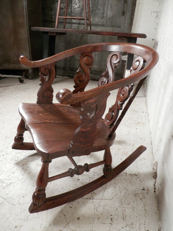 Antique Tiger Oak Rocker at 1stDibs | antique tiger oak rocking chair ...