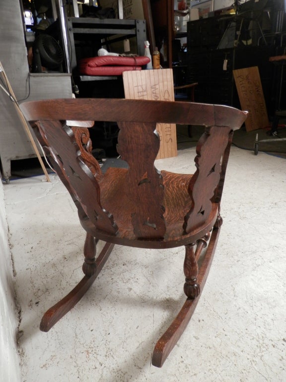 Antique Tiger Oak Rocker at 1stDibs | antique tiger oak rocking chair ...