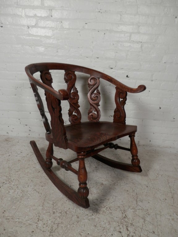 Antique Tiger Oak Rocker at 1stDibs | antique tiger oak rocking chair ...