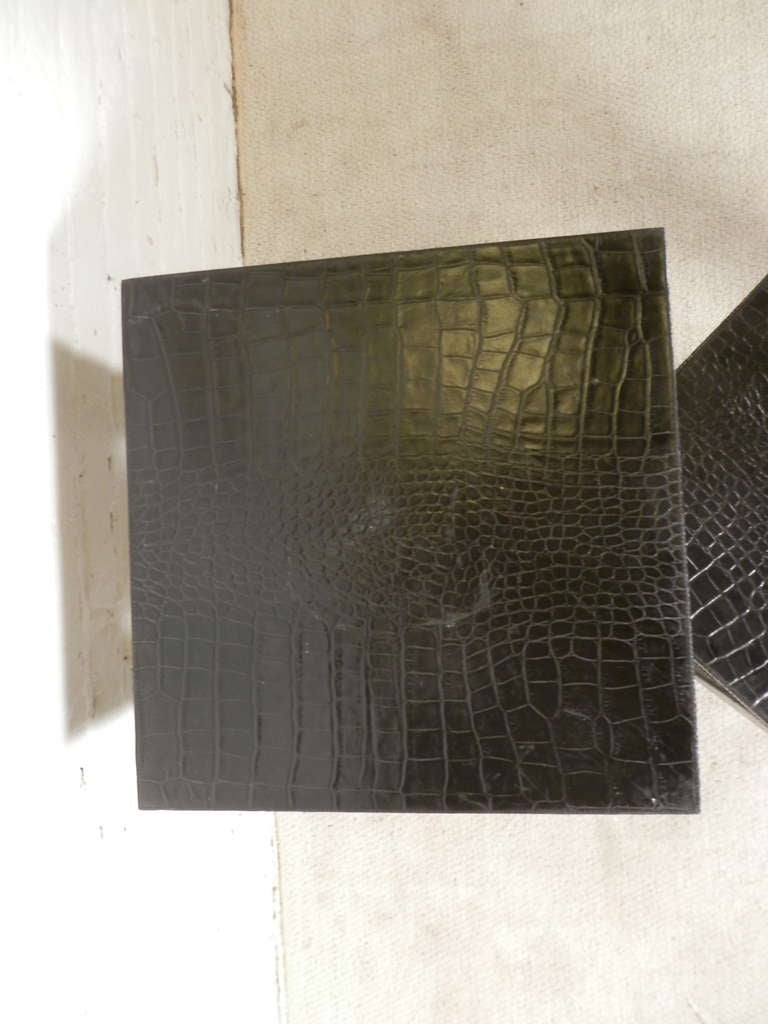 Alligator Skin Embossed Tables at 1stDibs