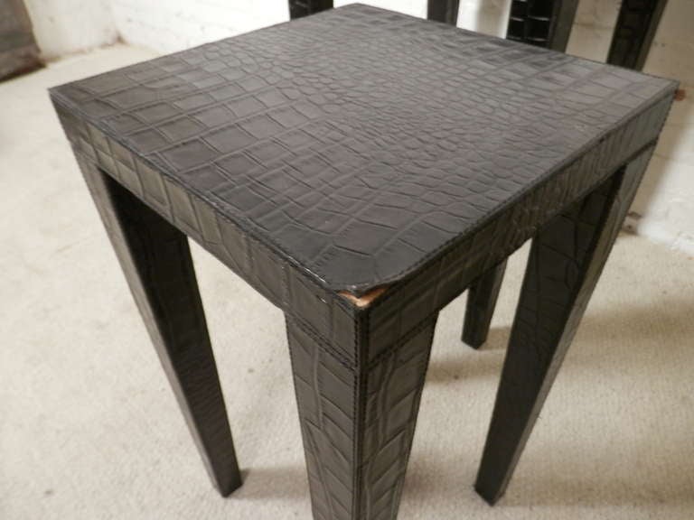 Alligator Skin Embossed Tables at 1stDibs