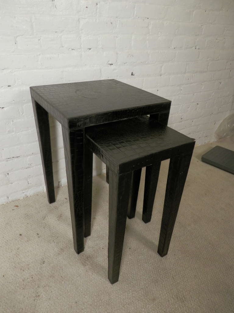 Alligator Skin Embossed Tables at 1stDibs