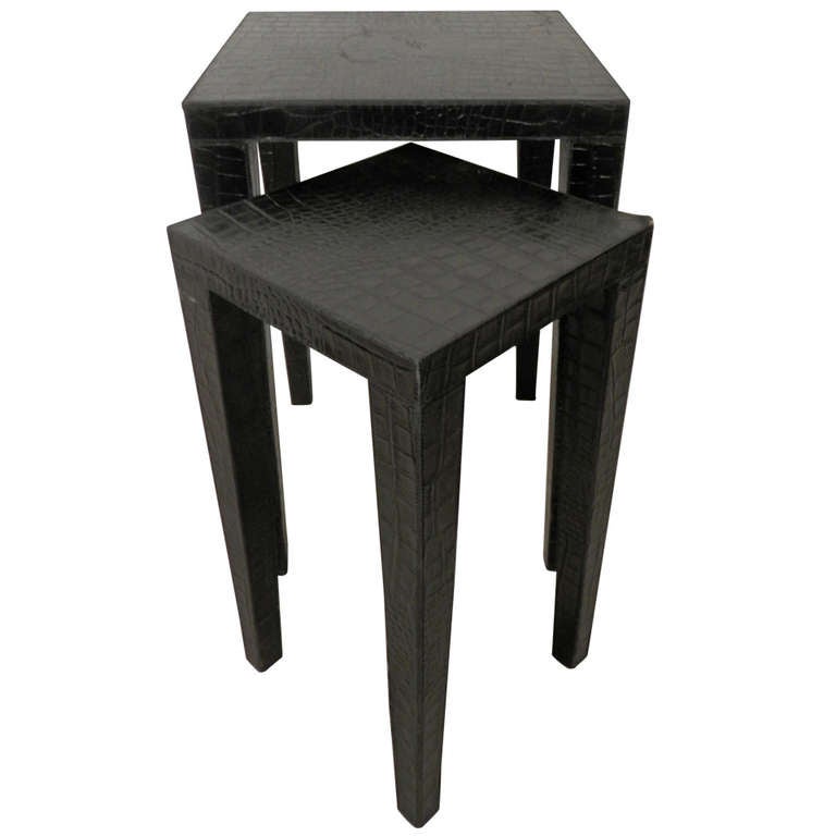 Alligator Skin Embossed Tables at 1stDibs