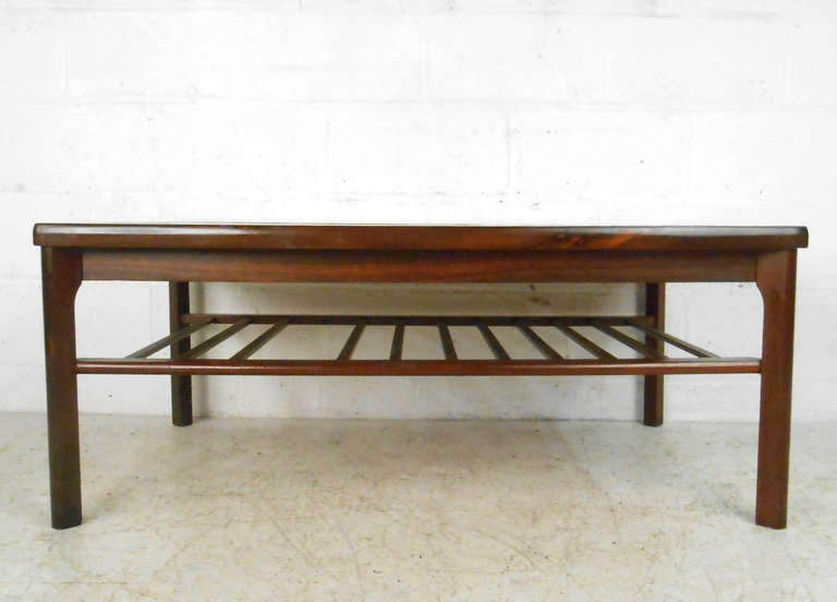 Mid-Century Modern Rosewood Coffee Table w/ Painted Tile Inlay at ...