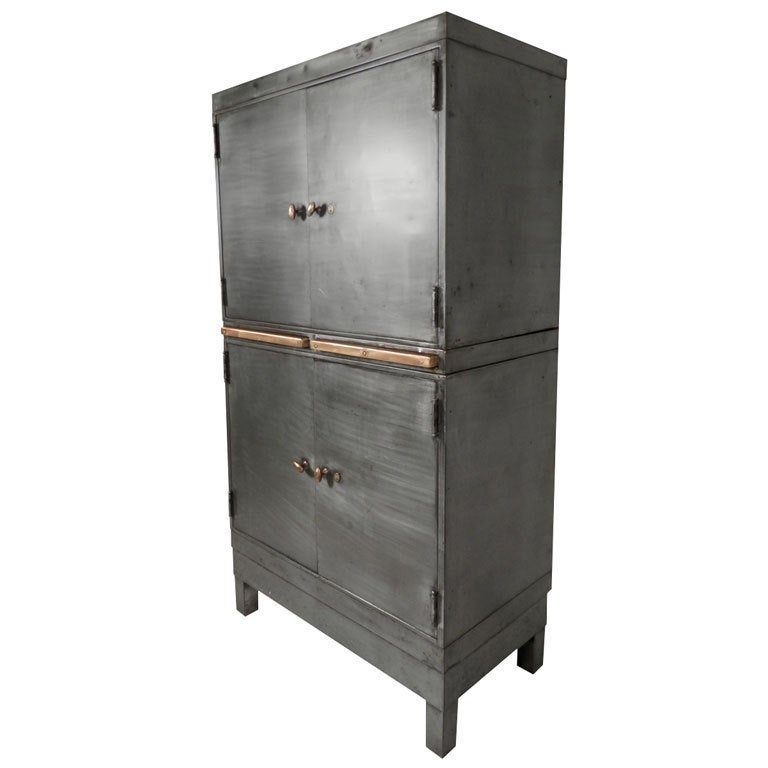 Impressive Industrial Metal Hutch w/ Shelves at 1stDibs