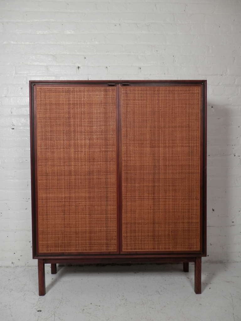 Early Knoll Cane Front Cabinet at 1stDibs