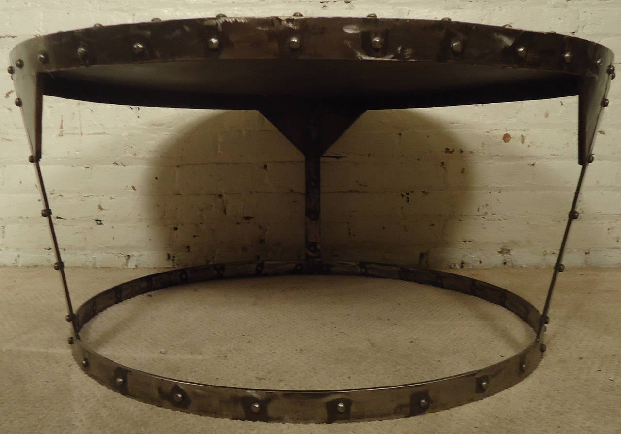 Unique Riveted Industrial Style Coffee Table For Sale at 1stDibs ...
