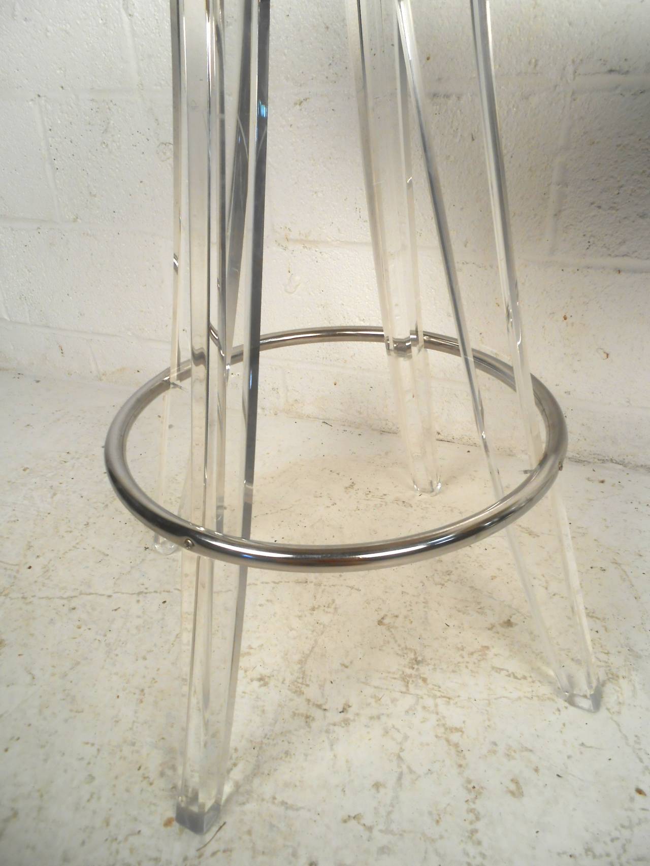 Pair of Mid-Century Lucite Stools at 1stDibs