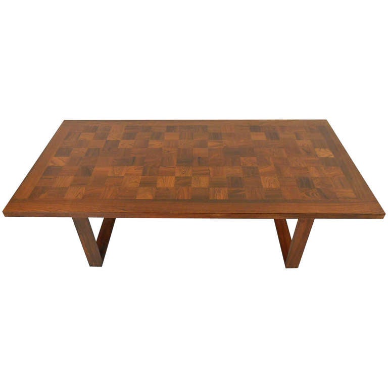 Poul Cadovius Coffee Table with Sled Legs at 1stDibs