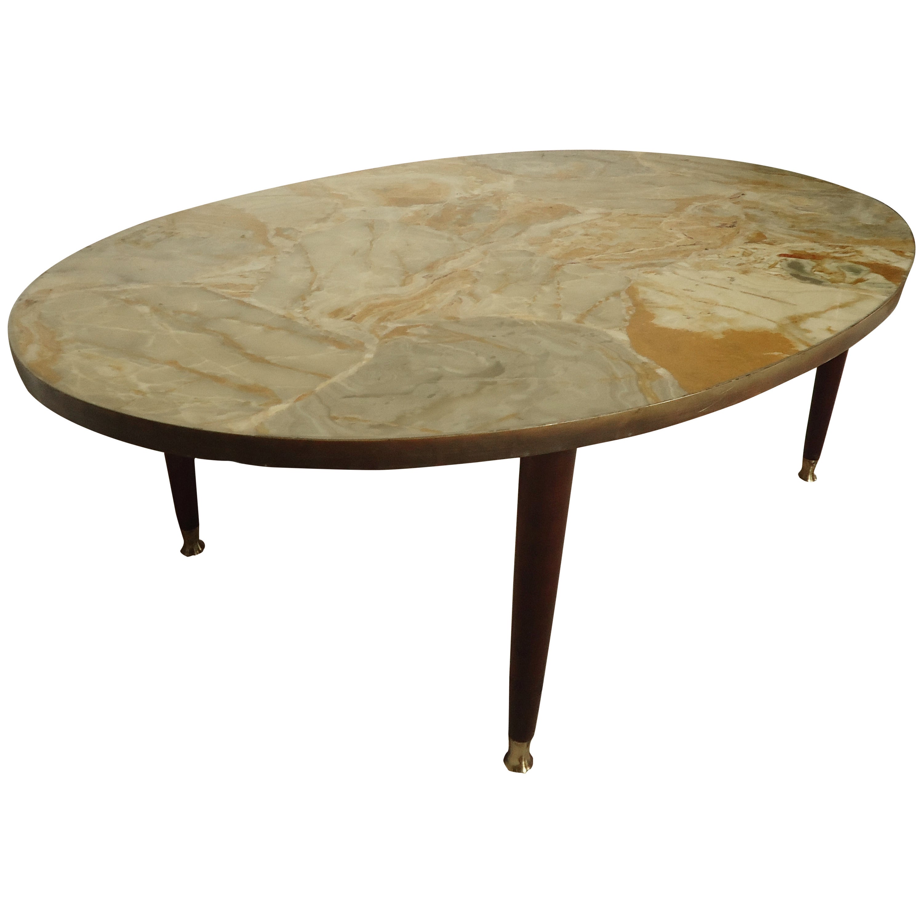 Mid-Century Modern Marble-Top Low Table by Weiman at 1stDibs