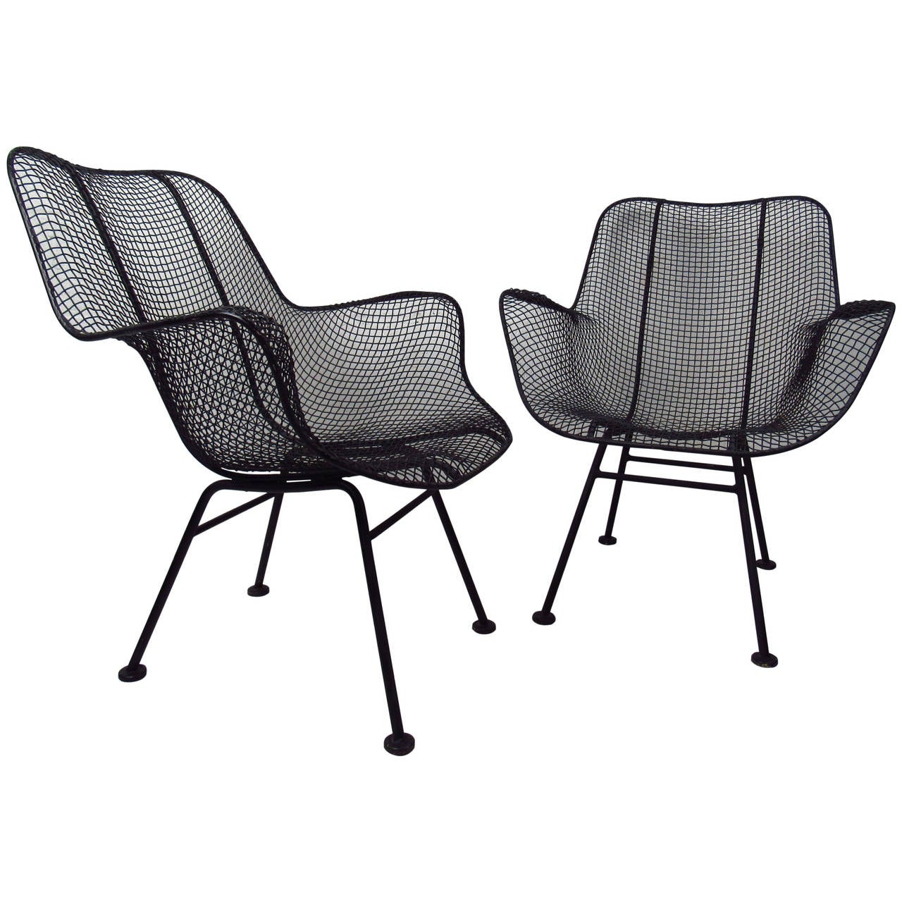Pair of High Back Russell Woodard "Sculptura" Chairs at 1stDibs