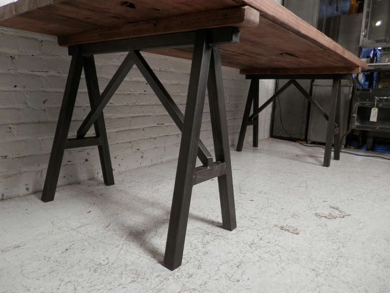 Large Industrial Style Table at 1stDibs