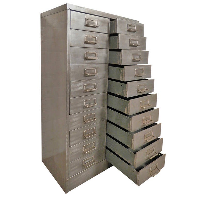 Mid 20th Century Multi-Drawer File Cabinet at 1stDibs