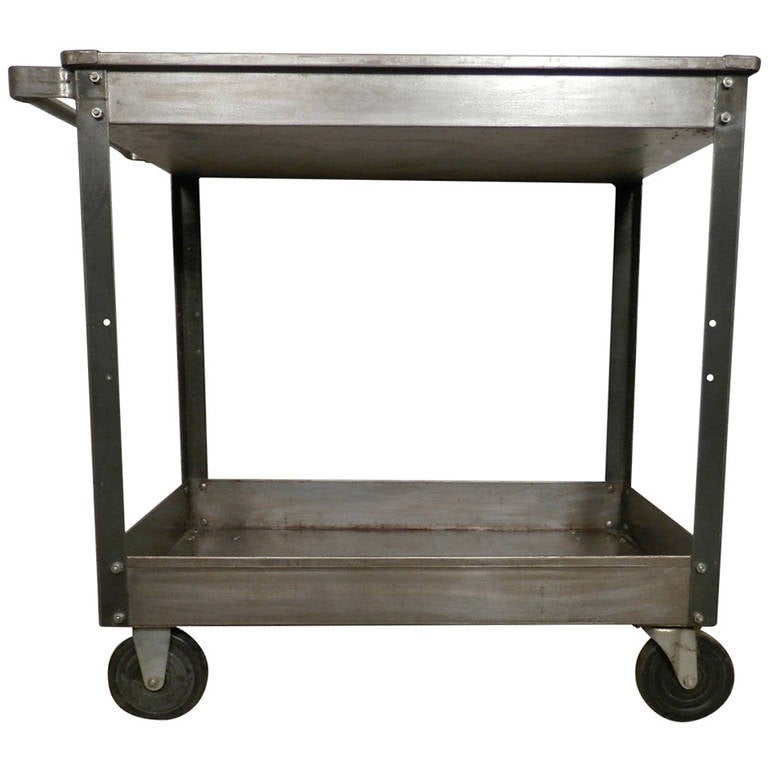 Mid 20th Century Metal Factory Cart at 1stDibs