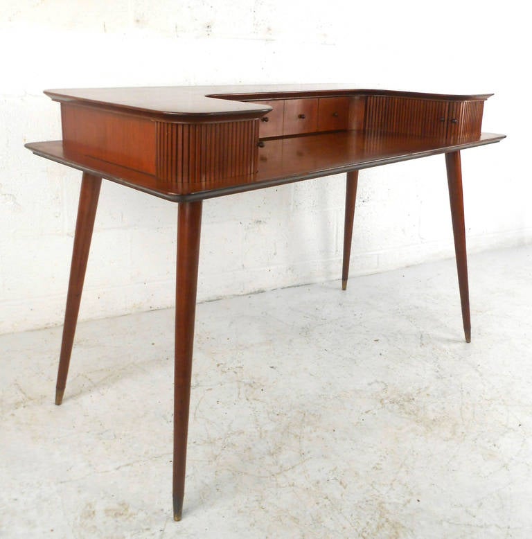 Mid-Century Modern Walnut Writing Table at 1stDibs