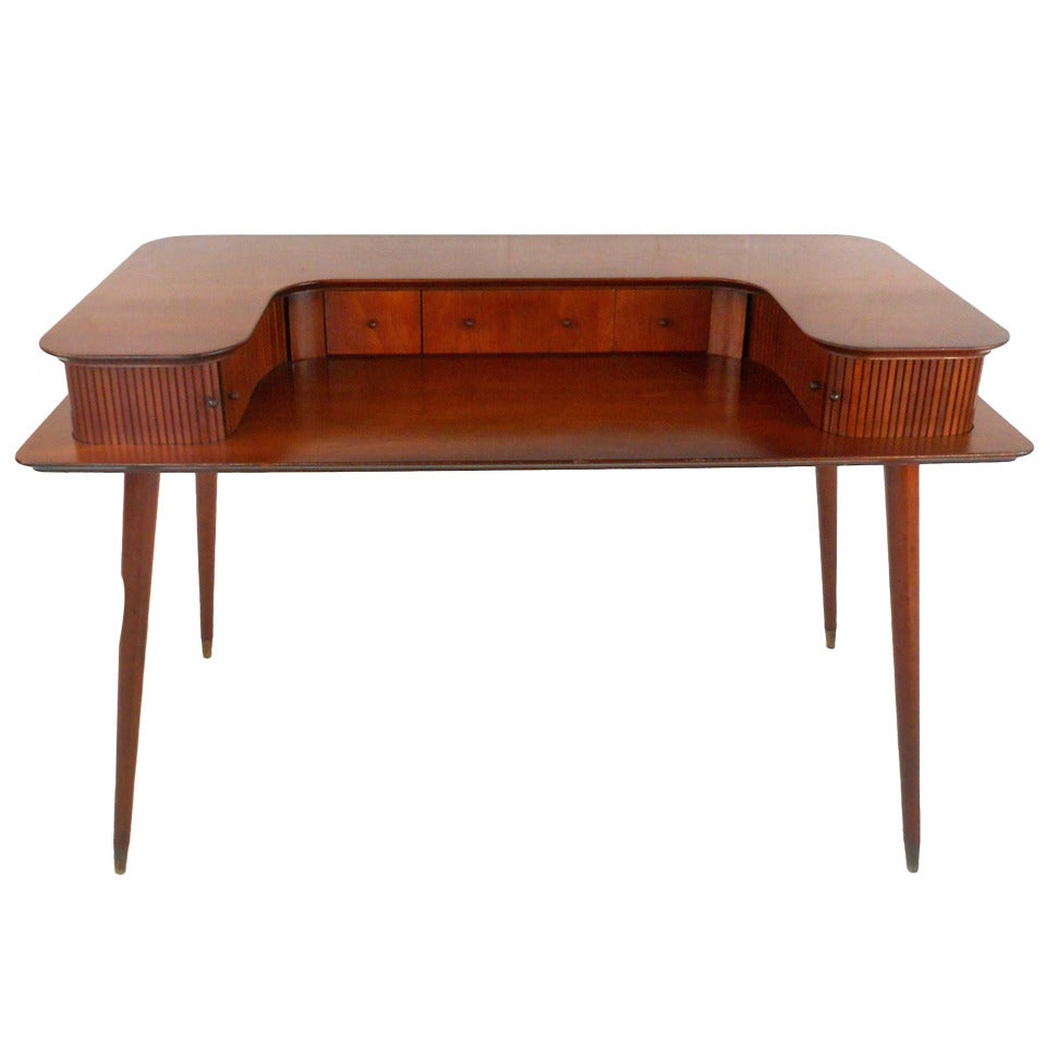 Mid-Century Modern Walnut Writing Table at 1stDibs