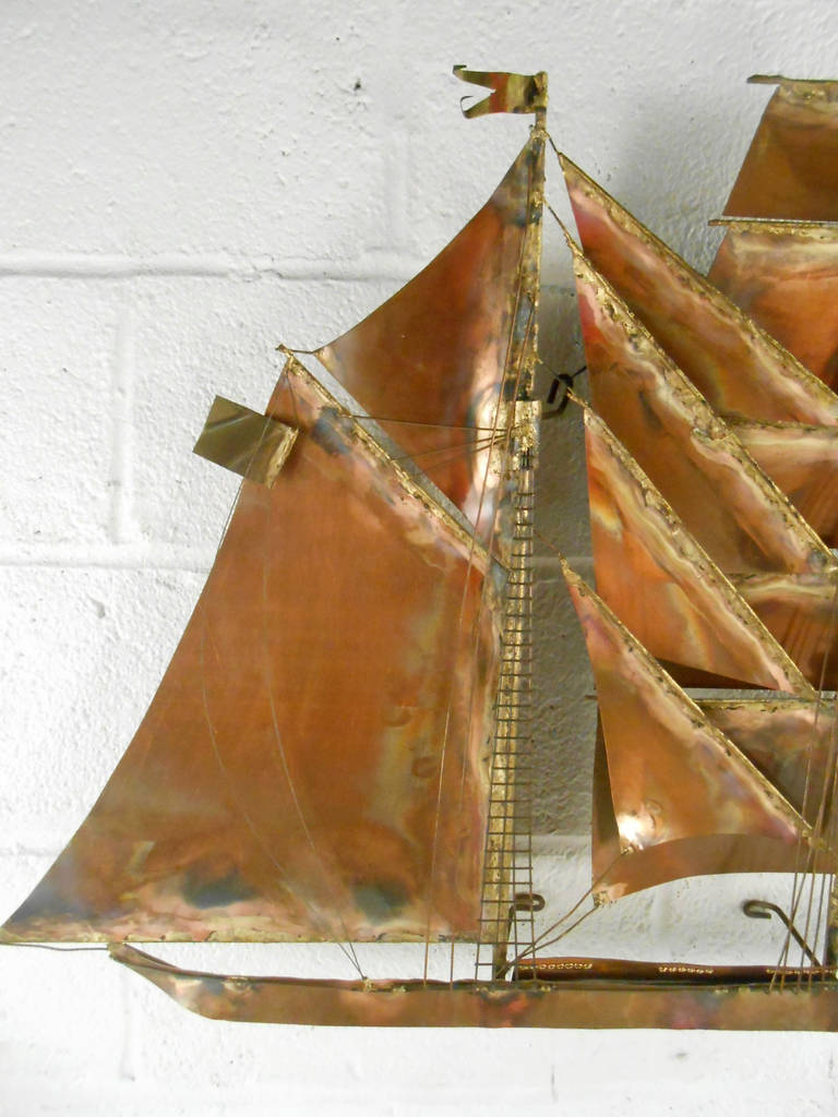 Mid-Century Modern Clipper Ship Wall Sculpture by C. Jere at 1stDibs ...