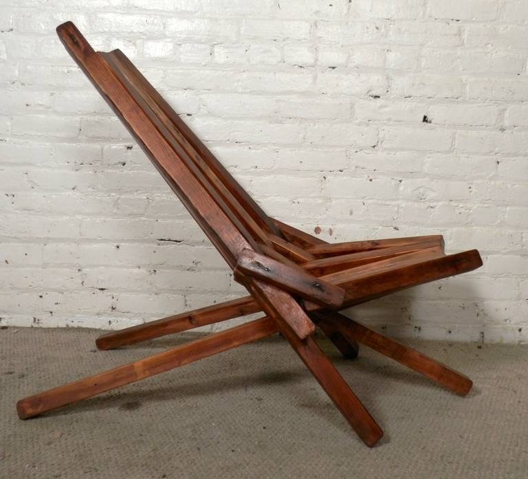 Outdoor Teak Slat Chair at 1stDibs