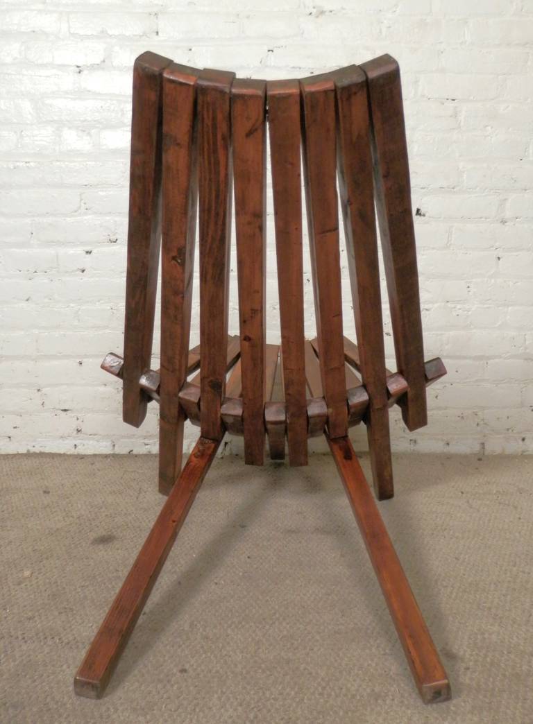 Outdoor Teak Slat Chair at 1stDibs