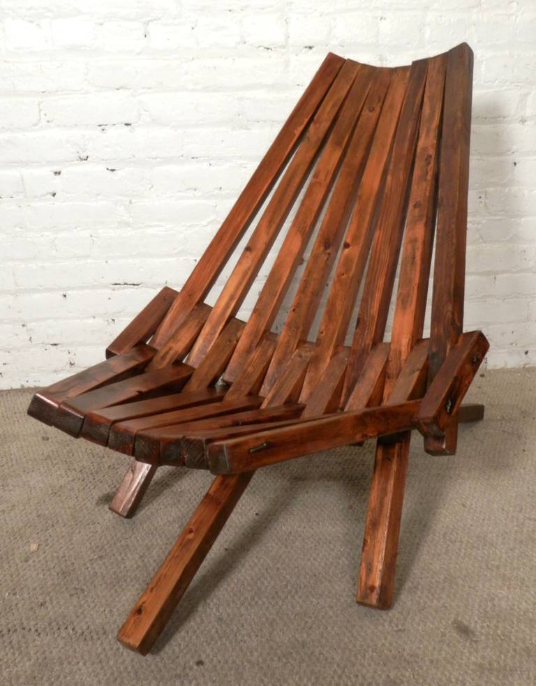Outdoor Teak Slat Chair at 1stDibs